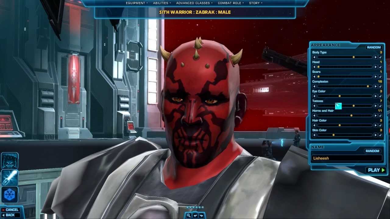 Star Wars: The Old Republic Character Creation HD - YouTube