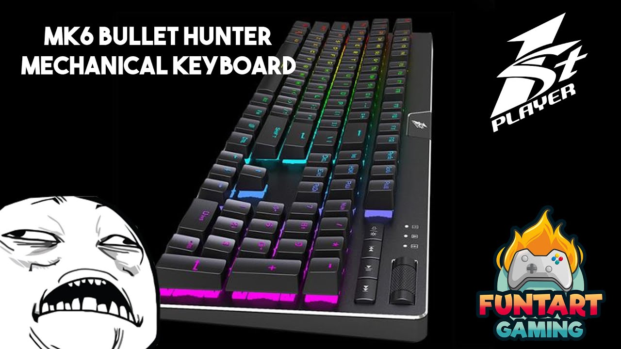 1stPlayer MK6 Bullet Hunter Mechanical Keyboard (Outemu Blue) Showcase ...