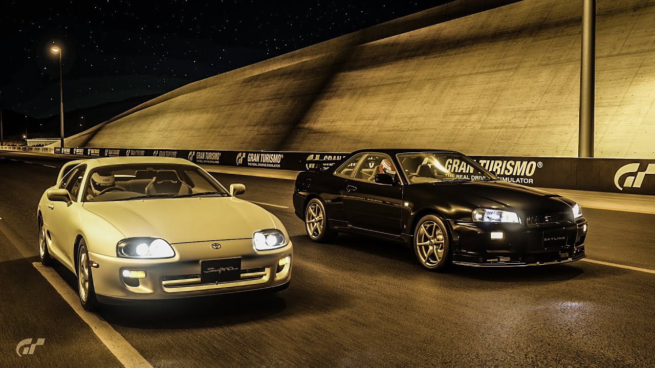 Gran Turismo 7 Drag race: Toyota Supra RZ vs Nissan Skyline GTR R34 V ...