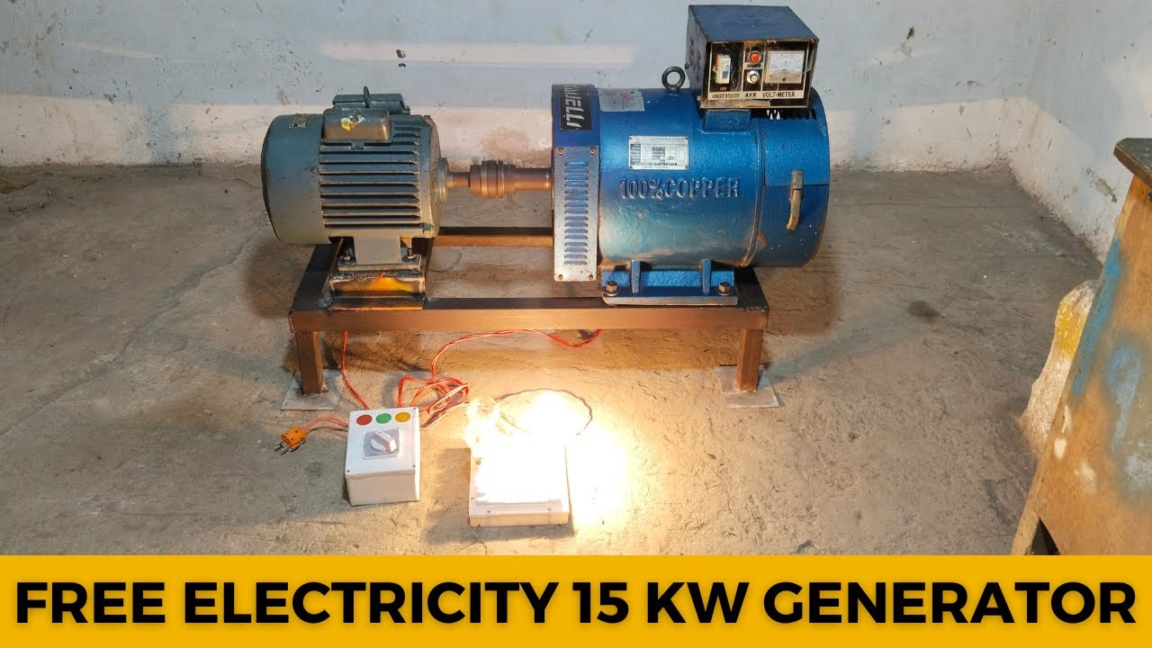We Make Free Electricity Generator 15kw Alternator & 3Hp Motor Free ...