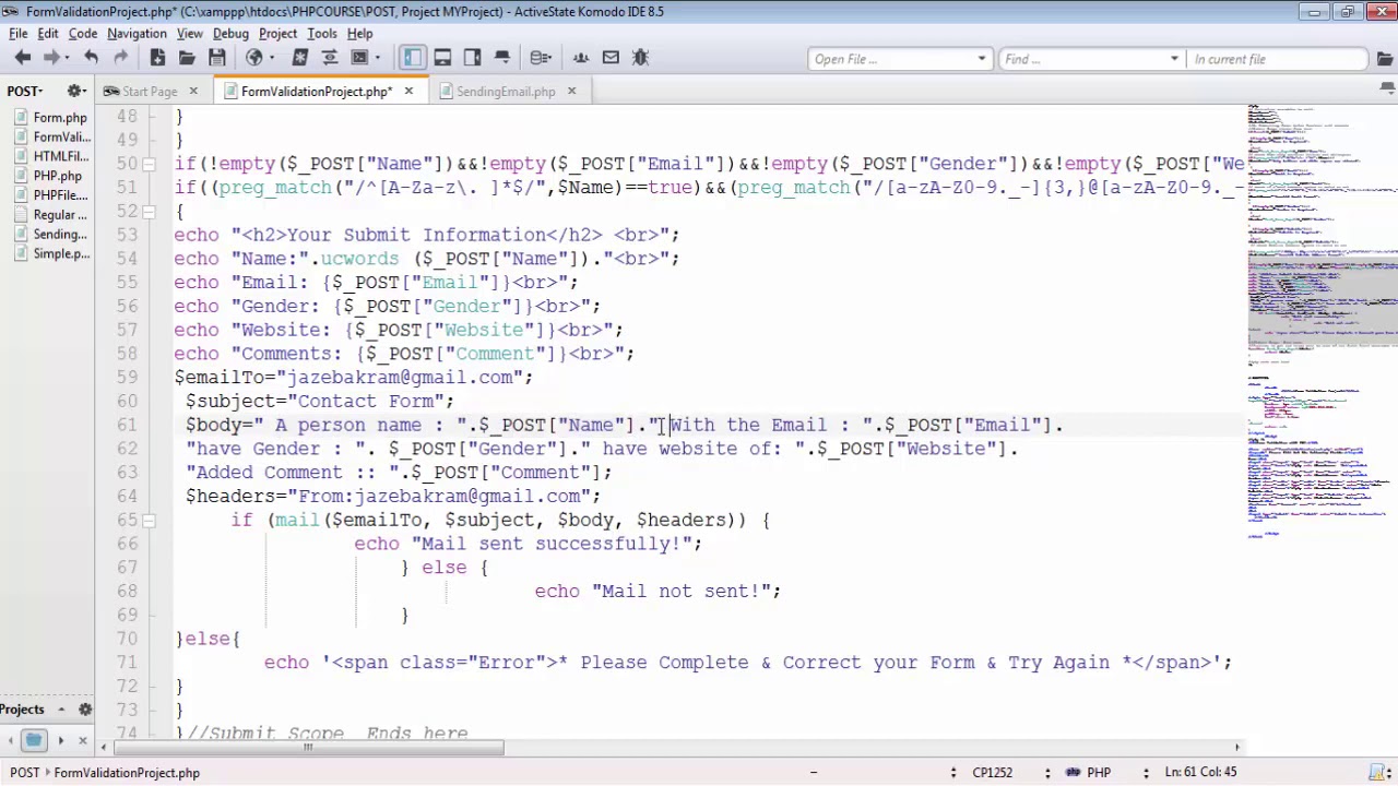 Form Validation Project Sending Email Lesson40 Learn Your Self Xp Youtube 3852