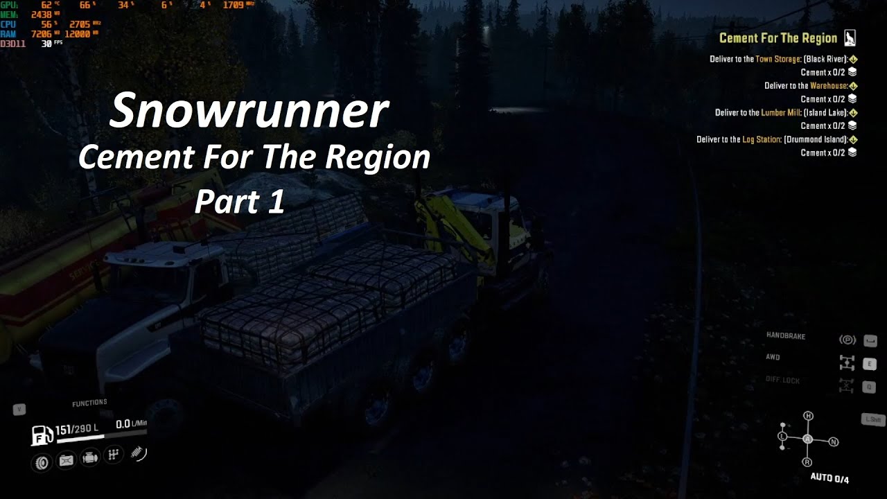 Snowrunner Walkground "Cement for region" part 1 - YouTube