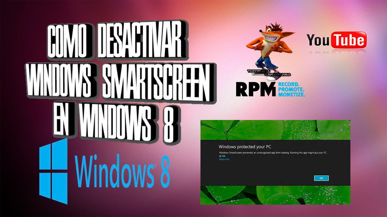 Como Desactivar Windows SmartScreen en Windows 8 - YouTube