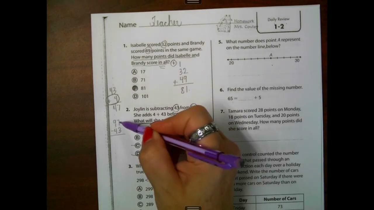 enVision Math Topic 1 Lesson 2 Daily Review - YouTube