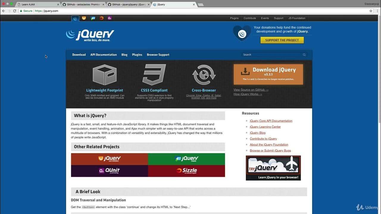JSON+AJAX+API 0501 Axios and jQuery Introduction - YouTube
