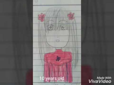 My drawing then and now - YouTube