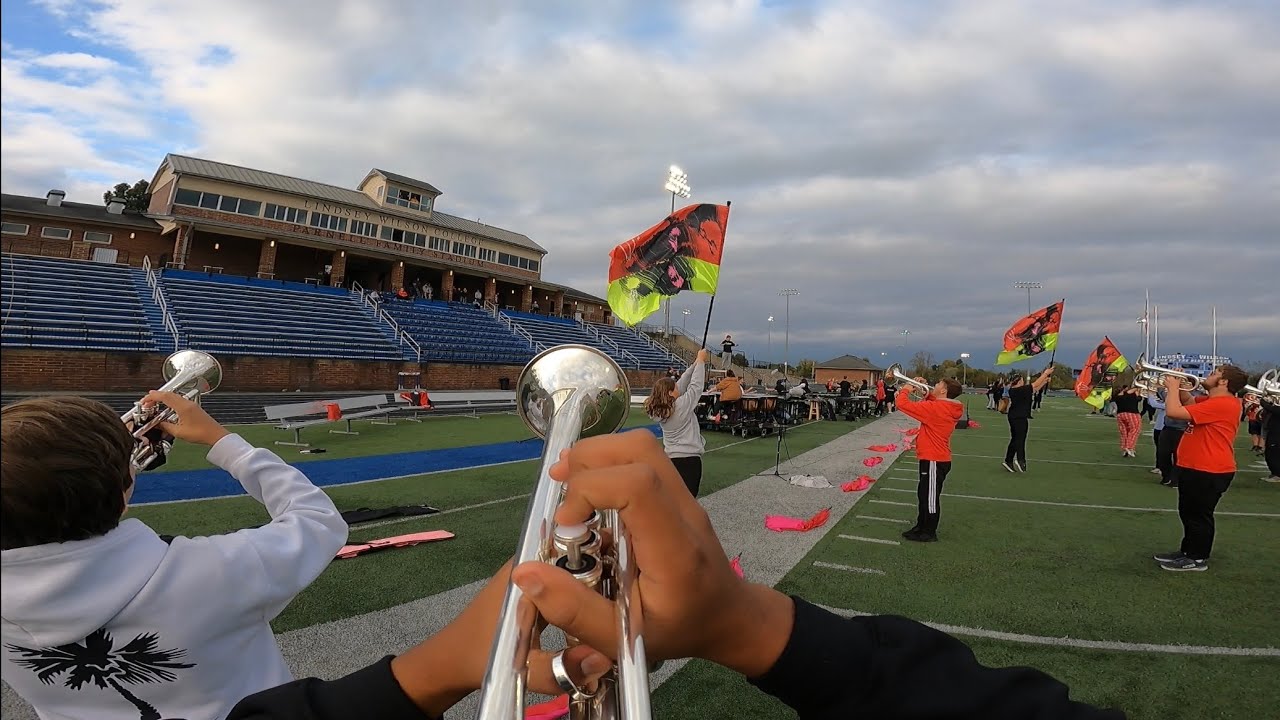 GRC Marching band 2021 show Ole! Trumpet Headcam - YouTube