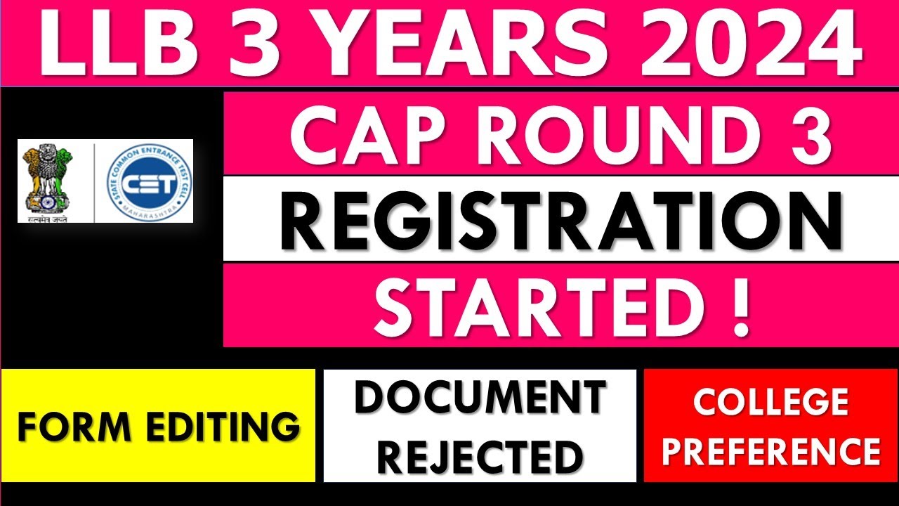 LLB (3 Yrs) Cap Round 3 Registration Started | College Option Form ...