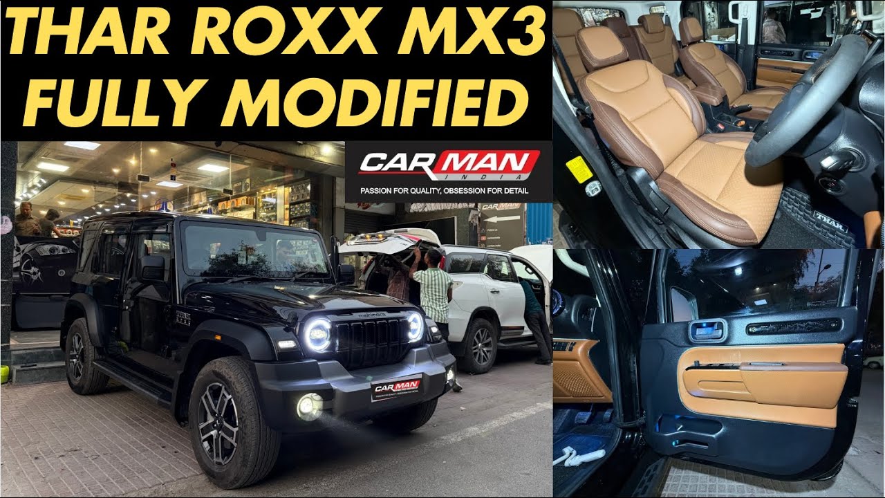 THAR ROXX MX3 Fully MODIFIED 🔥 MOCHA Interior 👌🏻 DRL Ambient LIGHTS ...