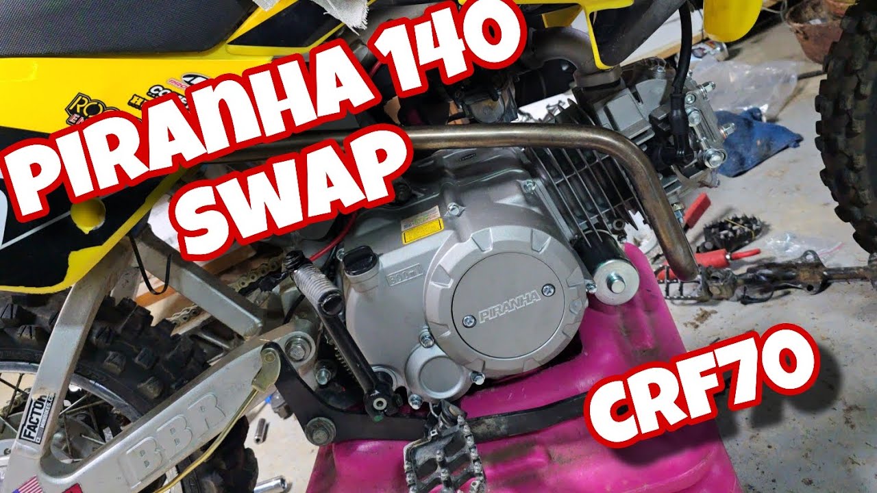 CRF70 Piranha 140 Swap (Full Build & First Start) - YouTube