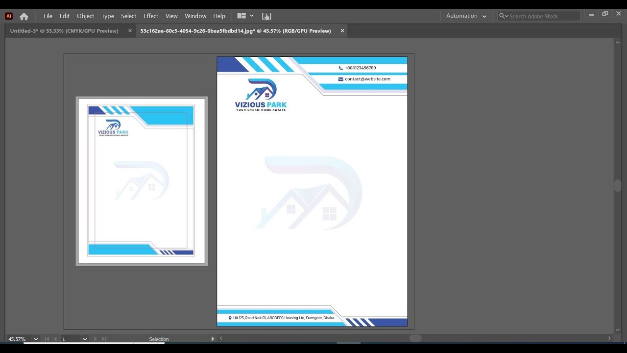 NSDA Level 3 Graphic Design | How to Design a Letterhead in Adobe ...