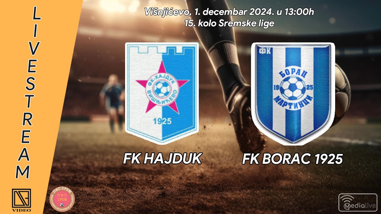 FK HAJDUK Višnjićevo - FK BORAC 1925 Martinci (Full match Livestream ...