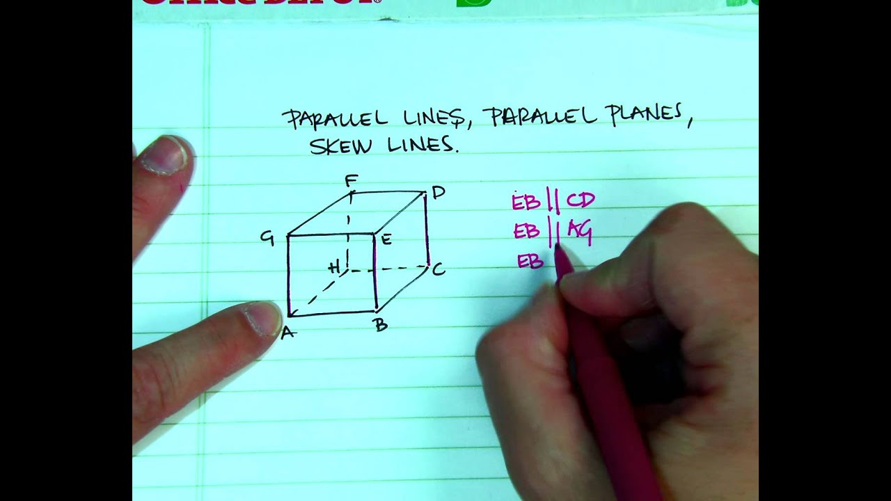 Parallel lines parallel planes skew lines - YouTube