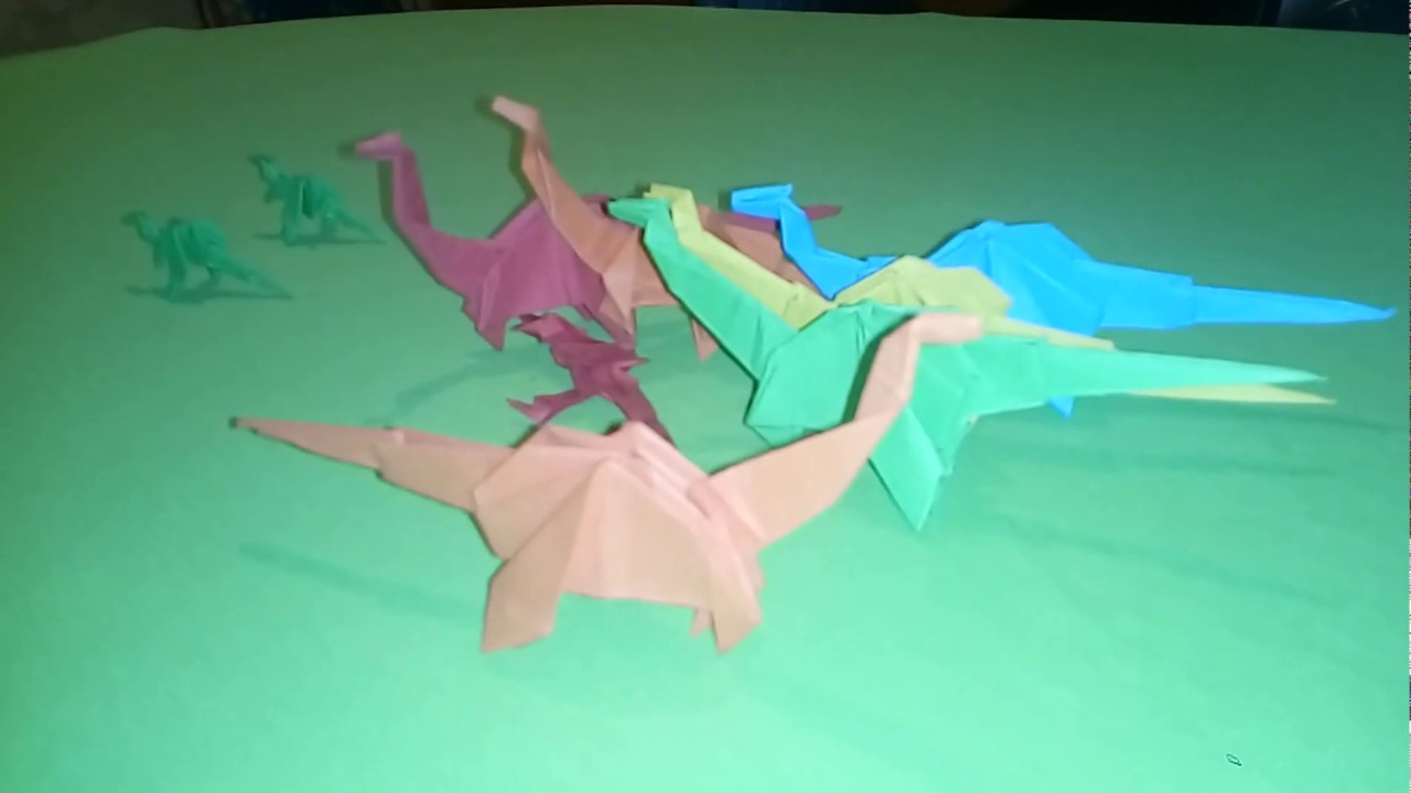 Origami Dinosaur - Brontosaurus (easy) - YouTube