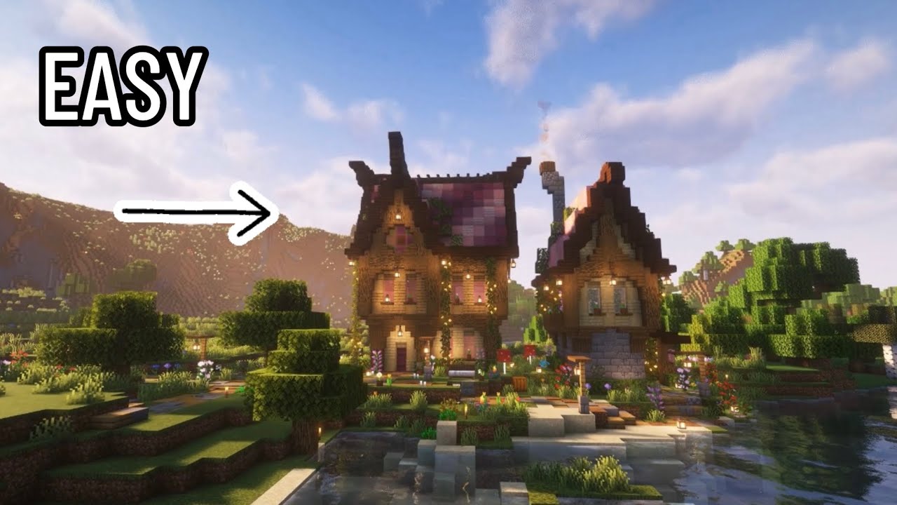 Minecraft | How To Build A Cute Crimson Home | Day 2 - YouTube
