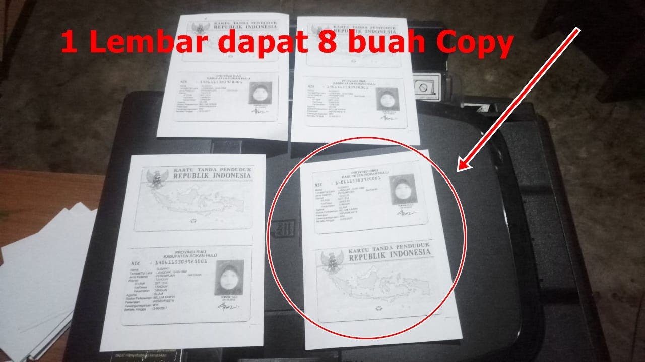 Cara fotocopy KTP banyak di printer Biasa - YouTube