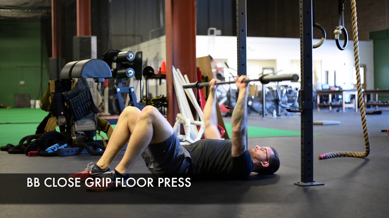 BB Close Grip Floor Press - YouTube