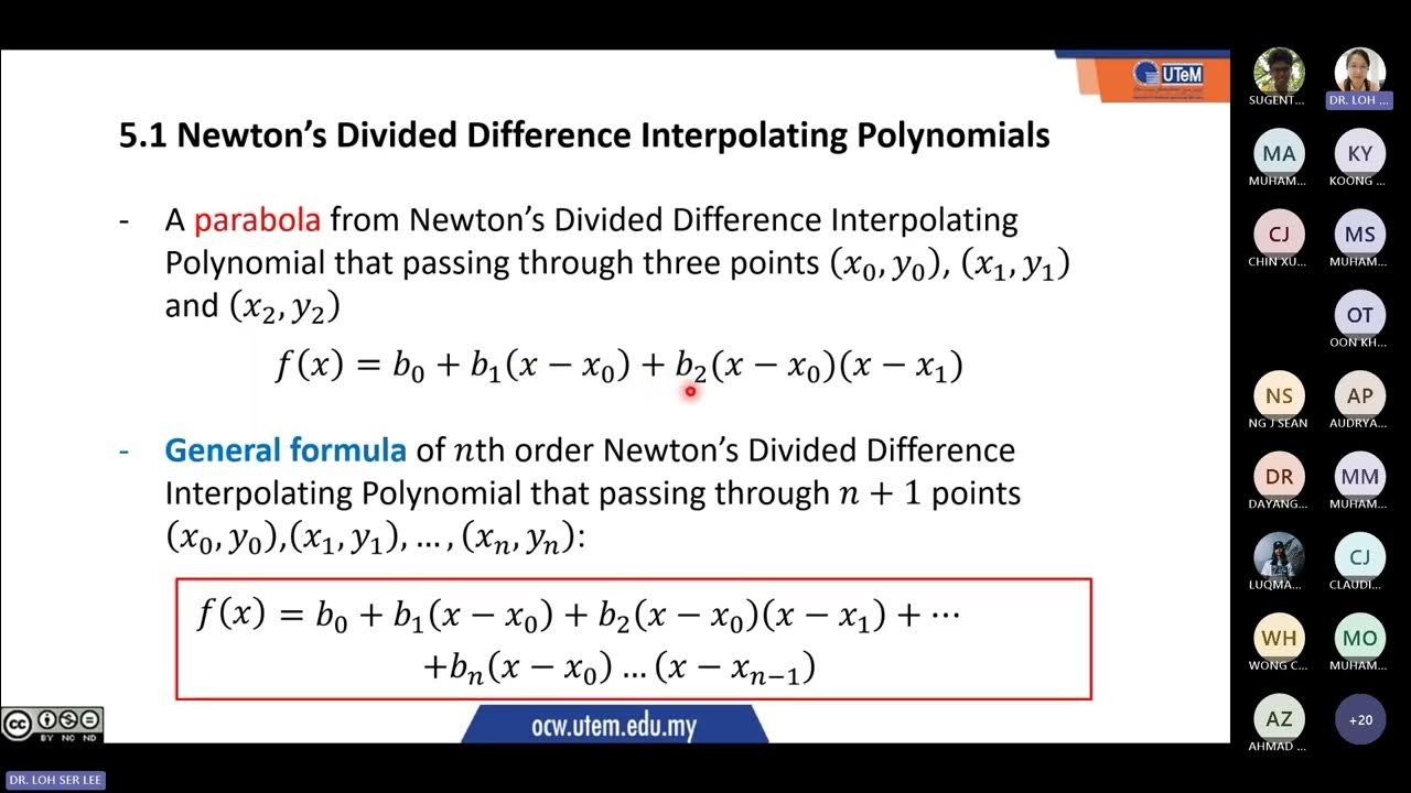EM1 Video 11: Interpolation (Newton Interpolating Polynomial) - YouTube