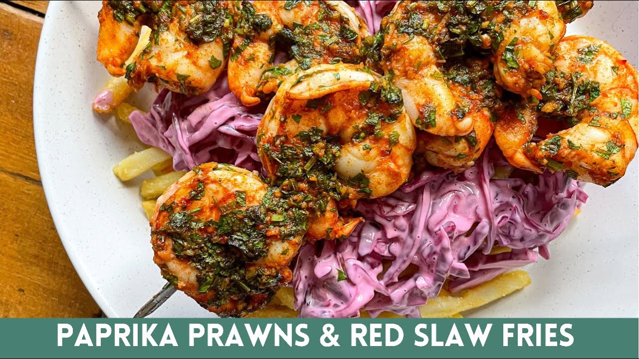 PAPRIKA PRAWNS & RED SLAW LOADED FRIES RECIPE - YouTube