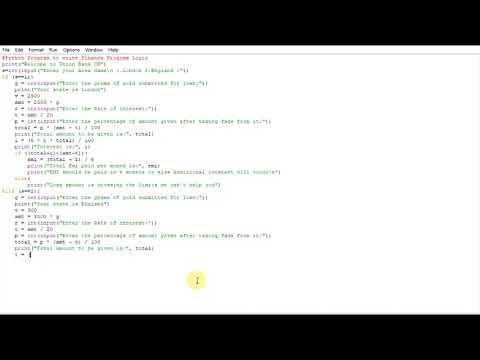 Python Program on banking/ Finance - YouTube