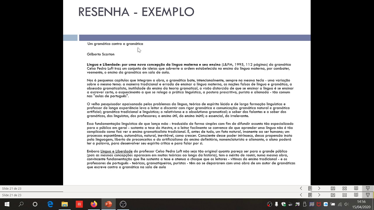 PRODUÇÃO DE TEXTO - RESENHA - YouTube