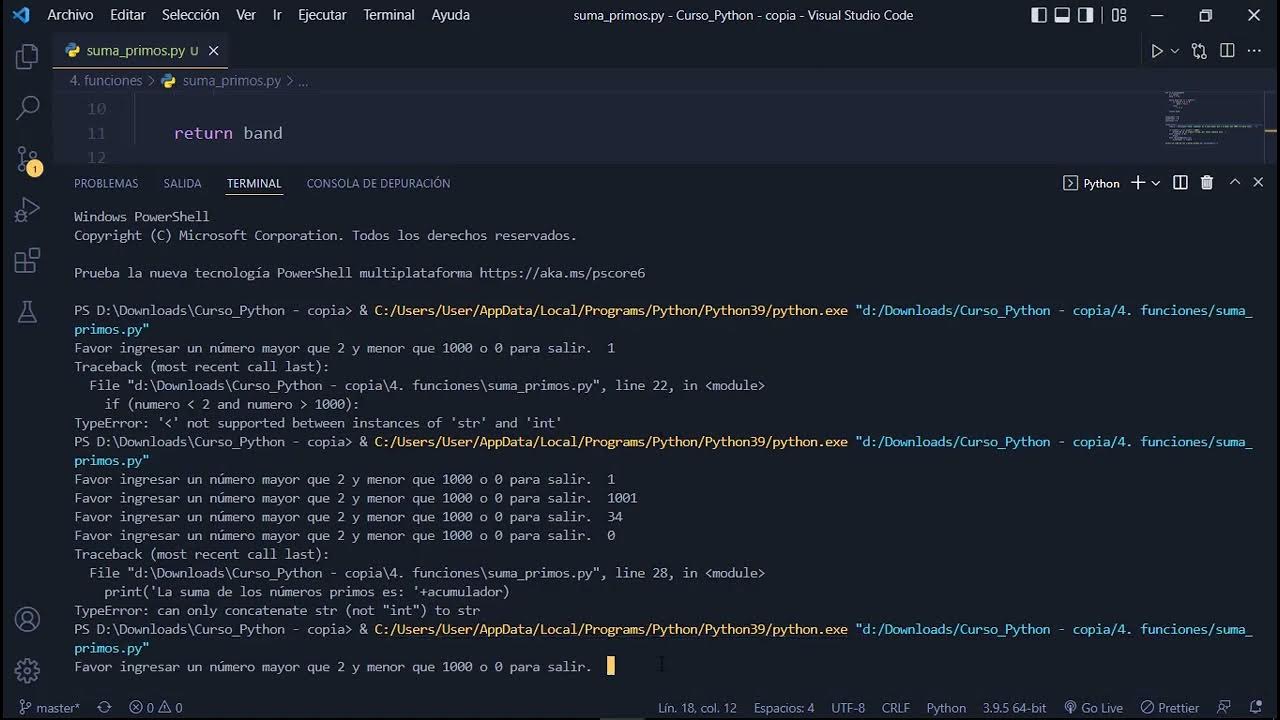 Suma números primos en Python - YouTube