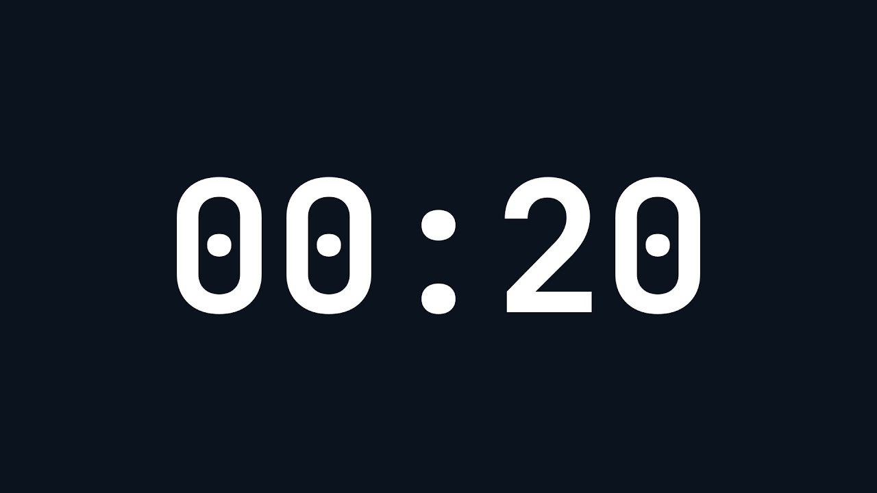 20 Seconds Countdown Timer | Gentle Alarm & Visual Effect | Short ...