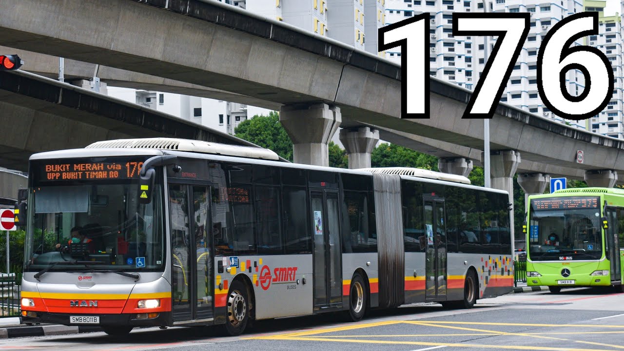SMB8011B - SMRT Bus Service 176 [MAN NG363F Joyride] - YouTube