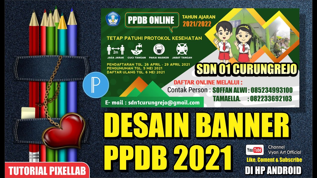 Desain Banner PPDB di Android Full Proses - Tutorial Pixellab - YouTube