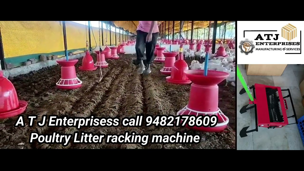 Poultry litter management, Litter racking machine, #poultry #farming # ...