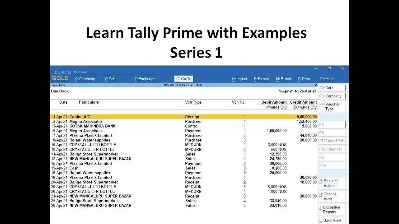 Tally Prime Project Example - YouTube