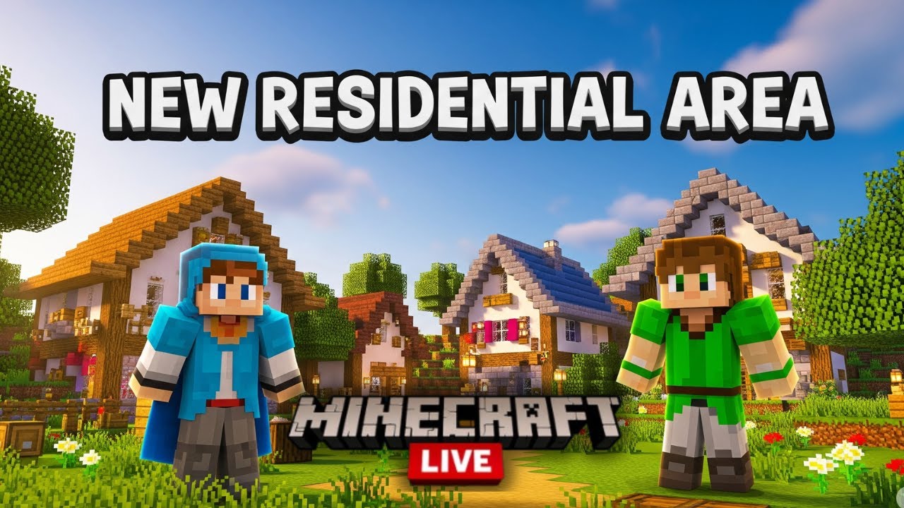 Minecraft LIVE – Building Our DREAM Minecraft Residential Area LIVE ...