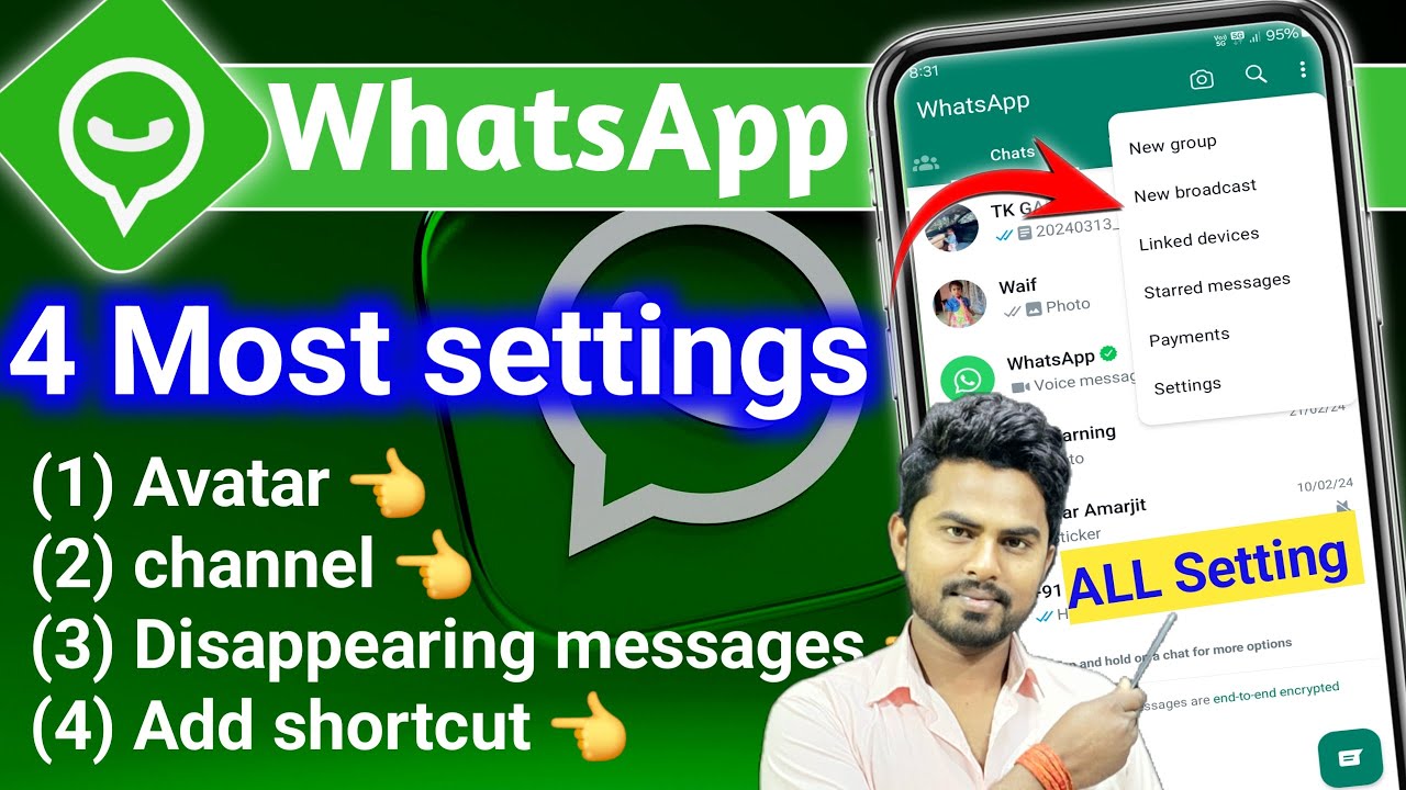 WhatsApp 4 Most Setting | whatsapp All settings | whatsapp chat setting ...