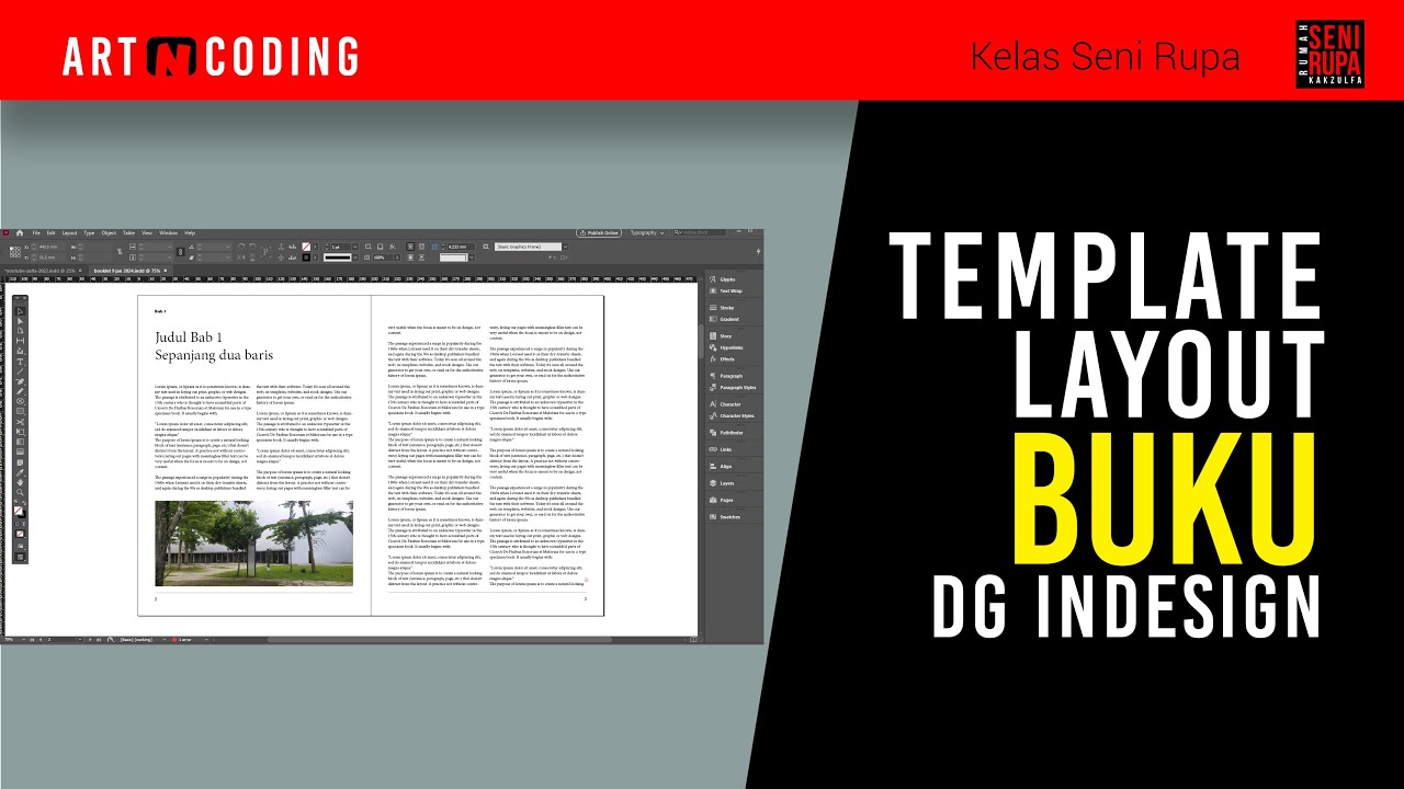 Layout template buku menggunakan indesign - YouTube