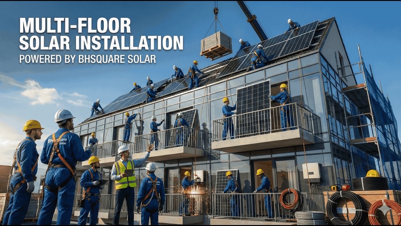 Multi Floor Solar Installation Process | BHsquare Solar Installation ...