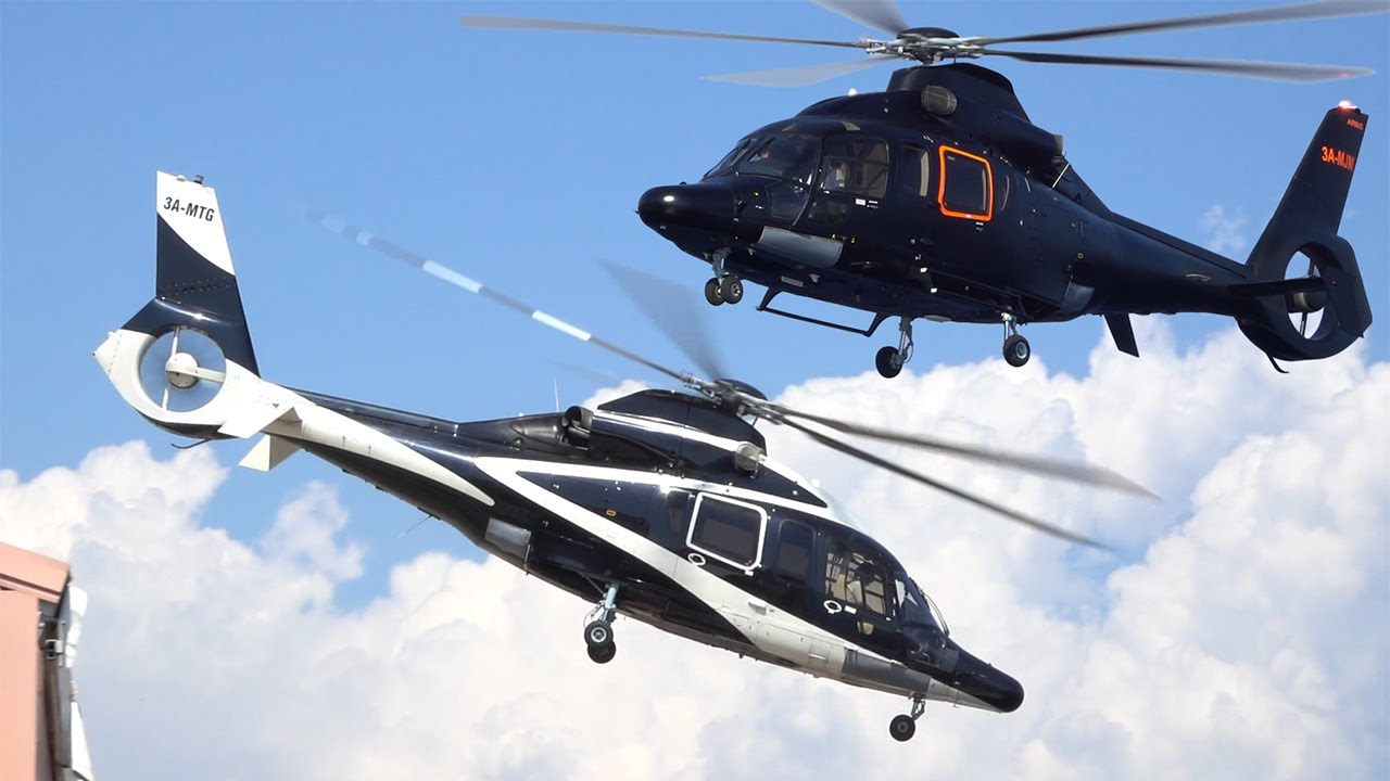 Luxurious Airbus Helicopters H155 landing & takeoff at Monaco | VIP ...