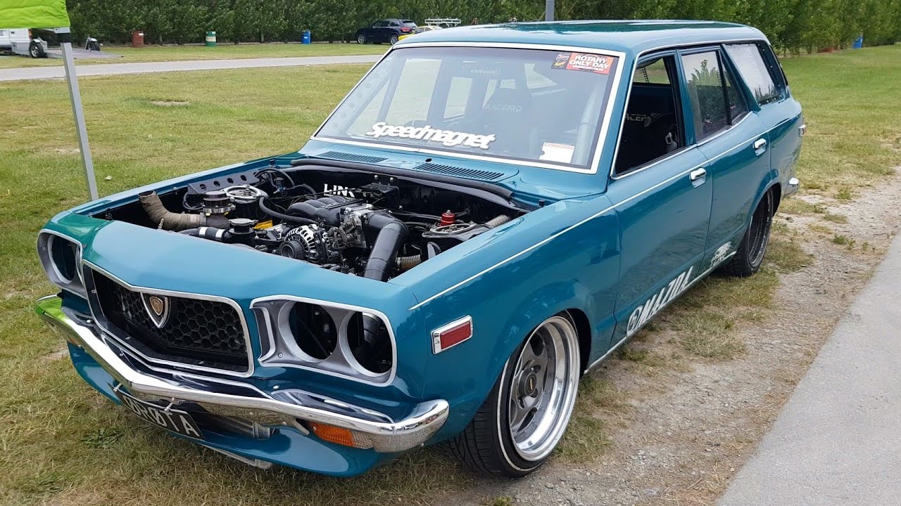 13B TURBO MAZDA RX3 WAGON BURNOUT! - YouTube