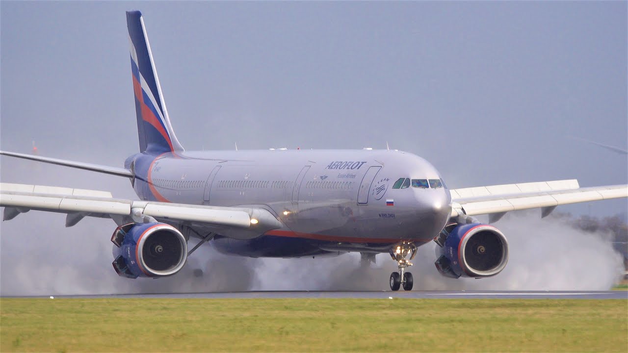 4K HEAVY WET💦 Arrivals Amsterdam A330-800Neo Kuwait Airways, A380 ...