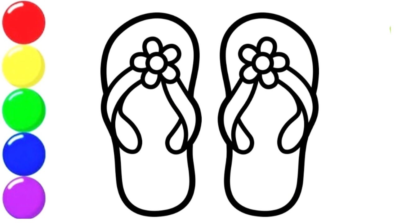 how to draw slippers, easy and simple for kids | Menggambar dan ...