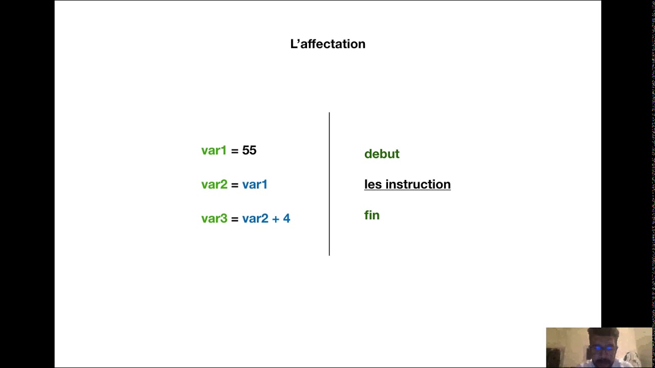 les variables l'algorithme - YouTube