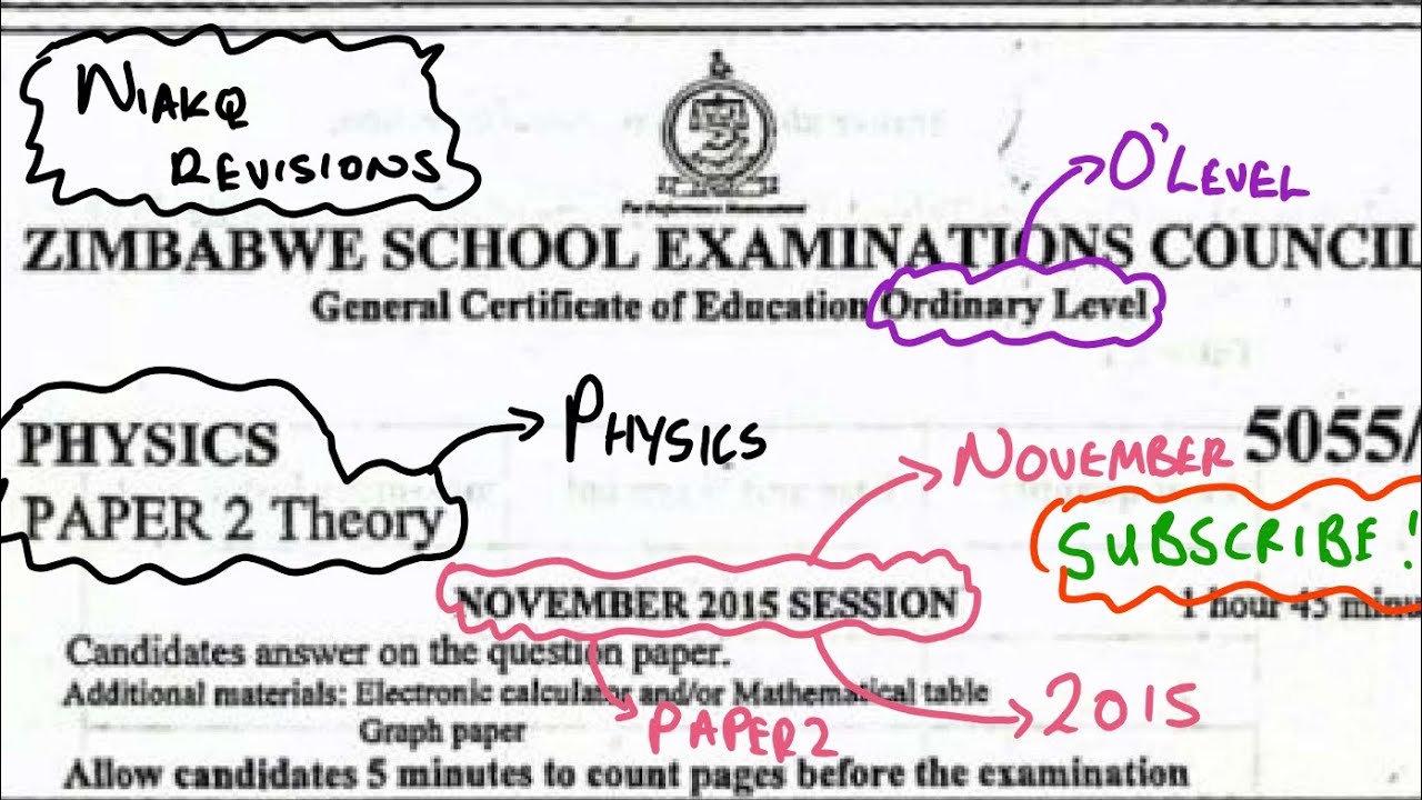 NOVEMBER 2015 O LEVEL PHYSICS PAPER 2 - YouTube