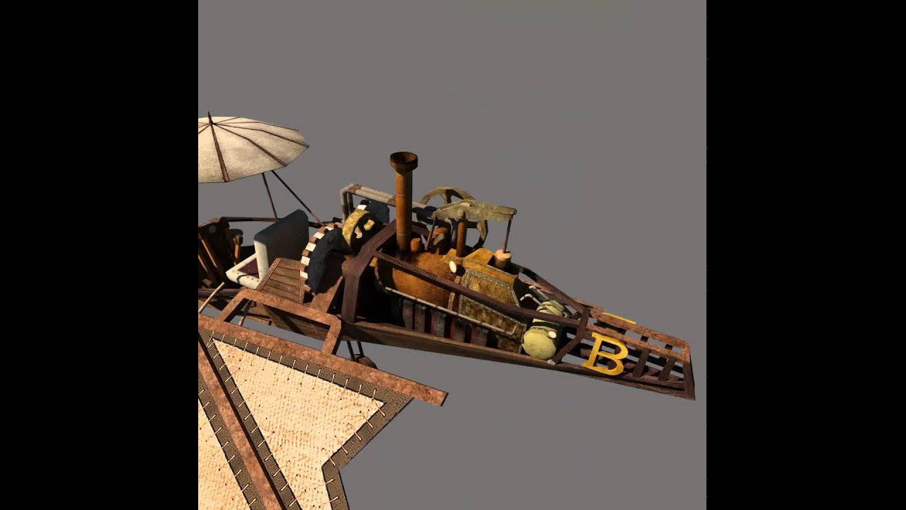 Steampunk ornithopter science fly plane aircraft 3D model from CGTrader ...