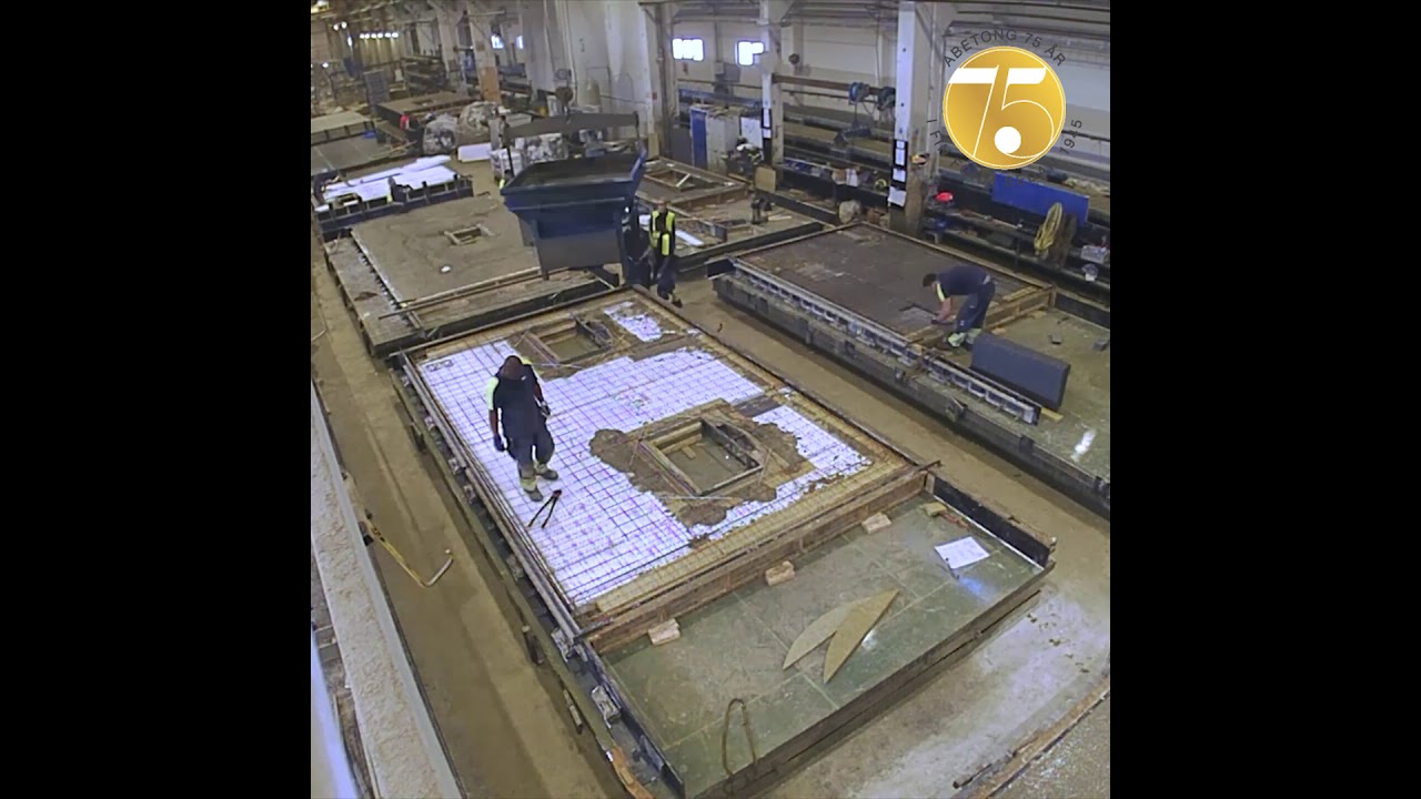 Tillverkning av betongelement vid Abetongs Vislanda H fabrik. - YouTube