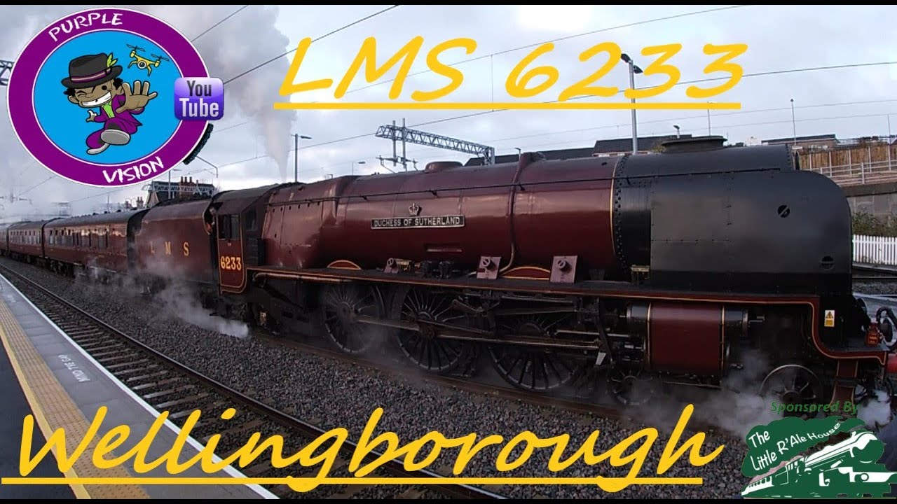 LMS Princess Class 6233 "Duchess of Sutherland" Steam Loco stops at ...