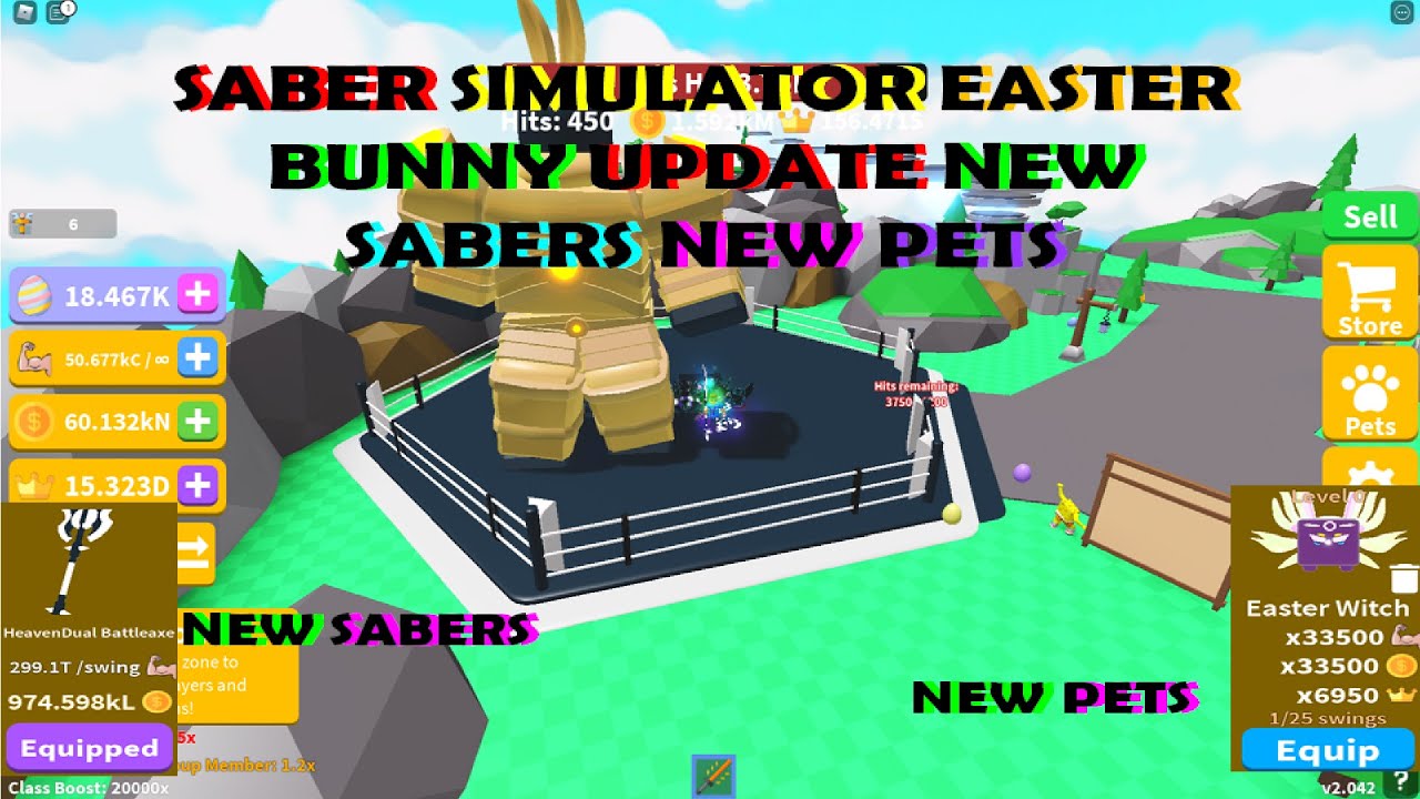 Saber Simulator EASTER BUNNY EVENT NEW PETS NEW SABERS NEW CURRENCY ...