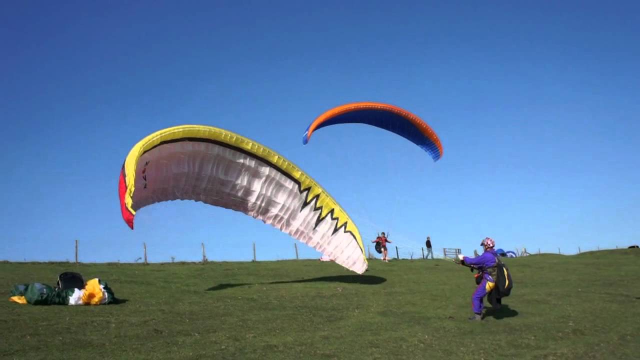 Paraglider launch start Slow Motion - YouTube