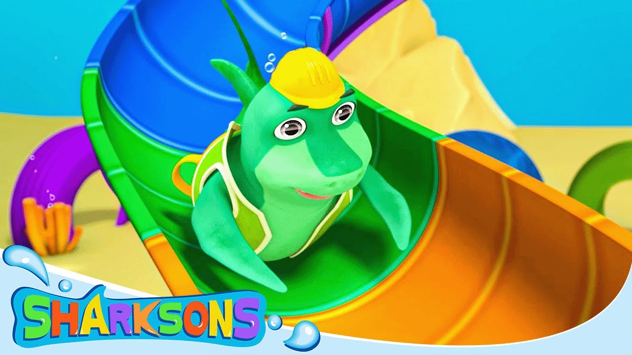 Water Slide Madness | The Sharksons - Songs for Kids | Nursery Rhymes ...