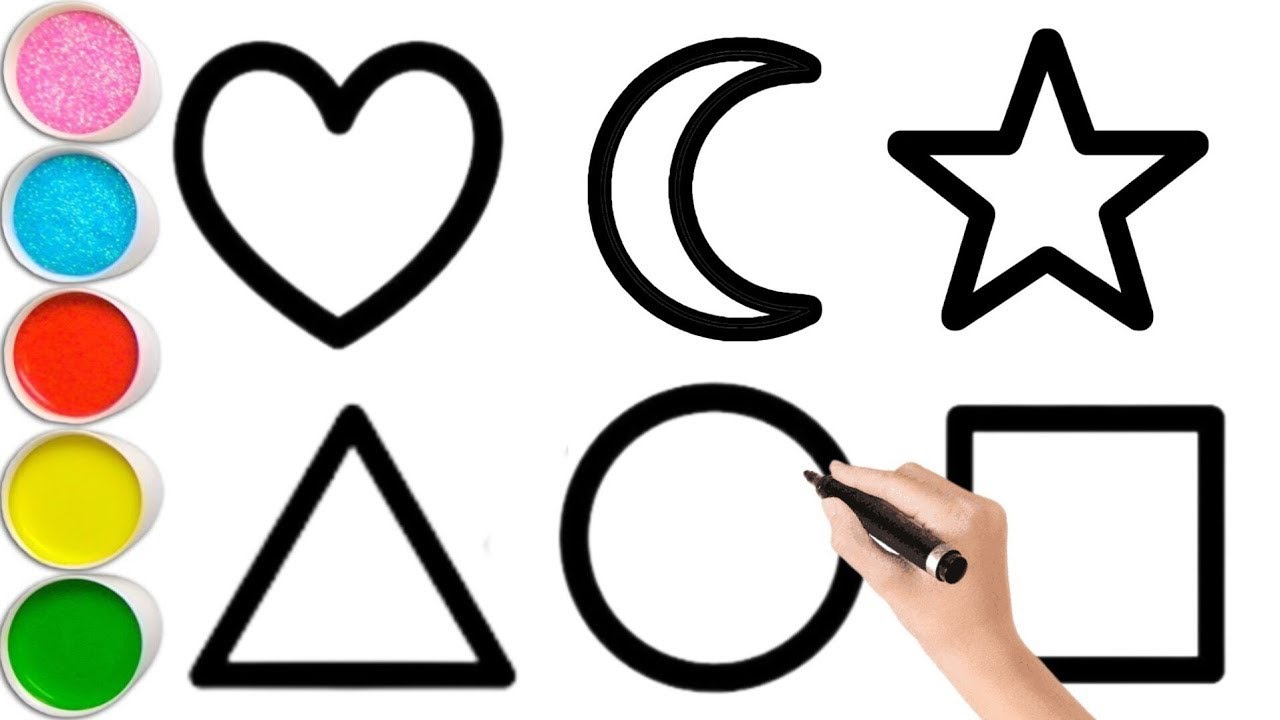 2D shapes drwaing for kids | Learn 2d shapes drawing | Preschool ...