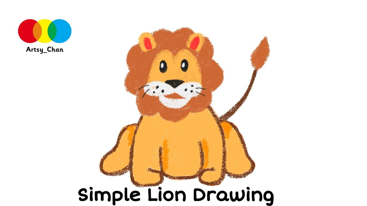 Lion Simple Drawing-Easy Drawing: Volume 1 #easydrawings #lion - YouTube