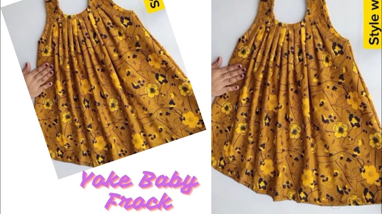 Very Easy Yoke Baby Frock Cutting and stitching Step by step | Yoke ...